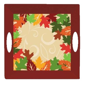 Fall Leaves 10" Square Plastic Tray w/Handles: Party at Lewis Elegant ...