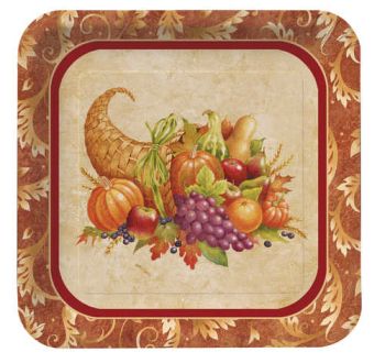 Harvest Cornucopia 9-inch Plates: Party at Lewis Elegant Party Supplies ...