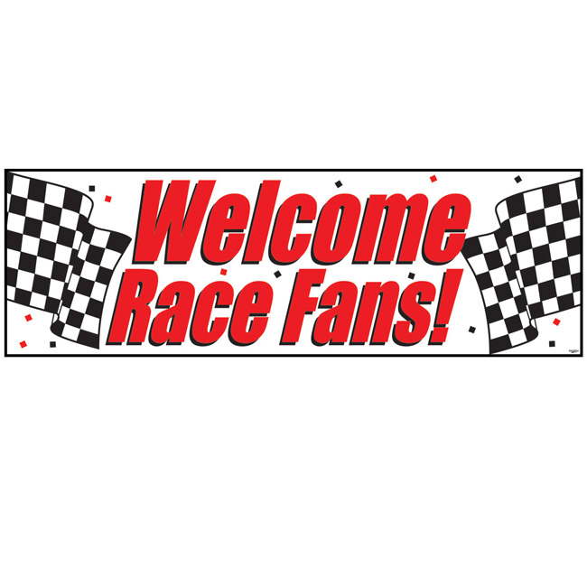 Welcome Race Fans Giant Banner: Party at Lewis Elegant Party Supplies ...