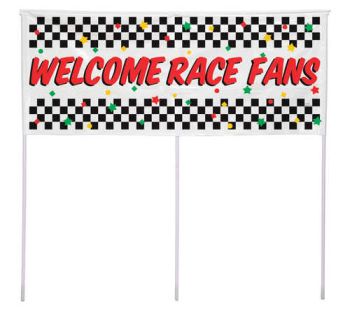 Welcome Race Fans Yard Banner: Party at Lewis Elegant Party Supplies ...