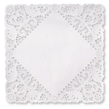 Square Lace Paper 12-inch Doilies, White: Party at Lewis Elegant Party ...