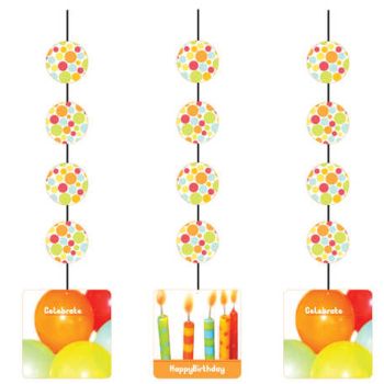 Chic Birthday Hanging Danglers: Party at Lewis Elegant Party Supplies ...