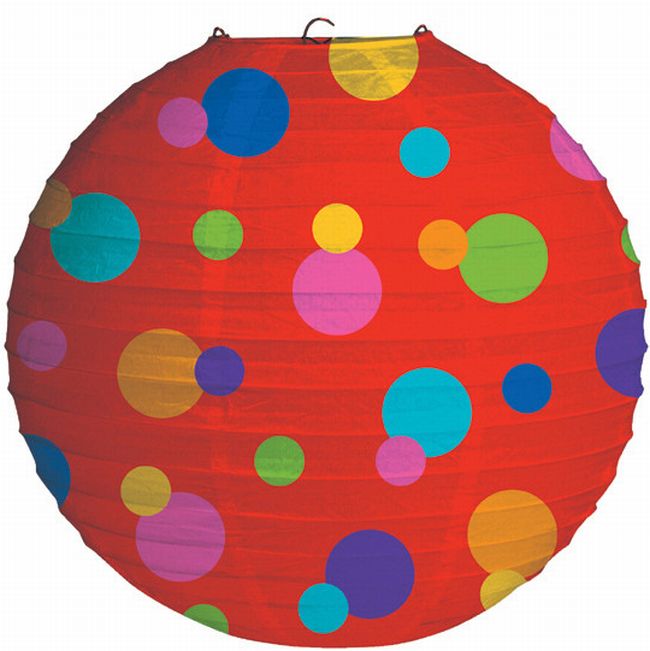 Red Dots Hanging Lantern: Party at Lewis Elegant Party Supplies ...