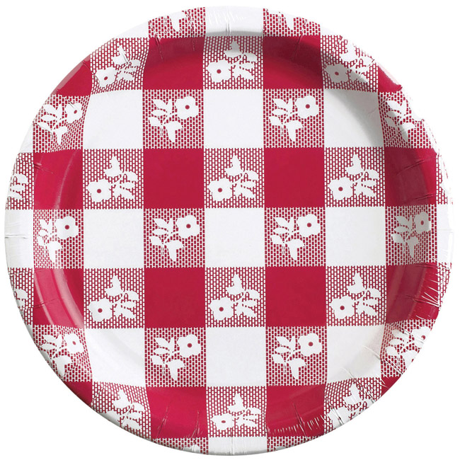 Red Gingham 9-inch Plates: Party at Lewis Elegant Party Supplies ...