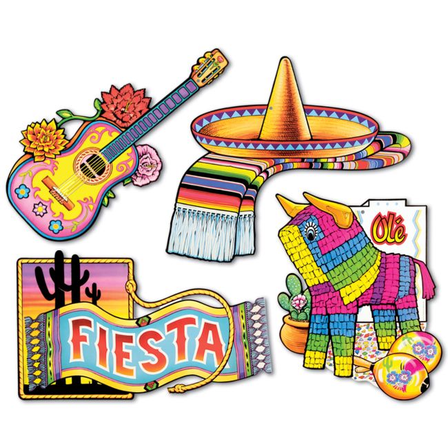 Fiesta Cutouts Set: Party at Lewis Elegant Party Supplies, Plastic ...