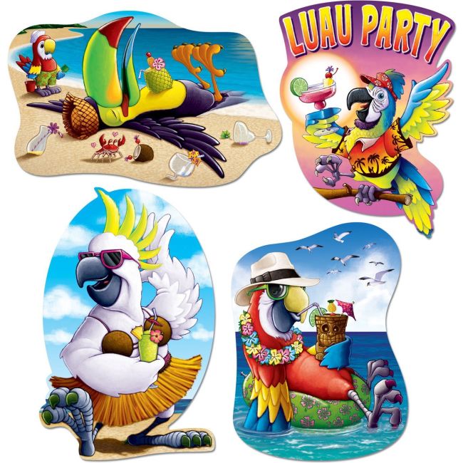 Luau Parrot Party 16-Inch Cutouts: Party at Lewis Elegant Party ...
