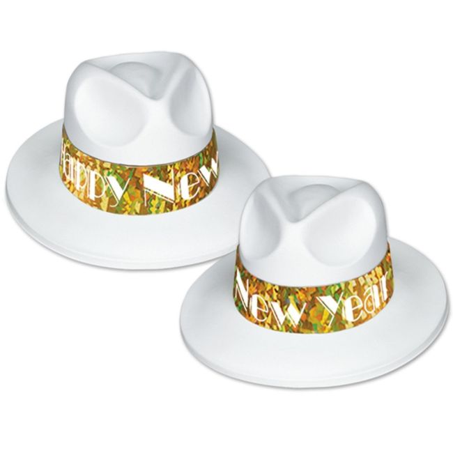LA Swing Gold Fedora: Party at Lewis Elegant Party Supplies, Plastic ...