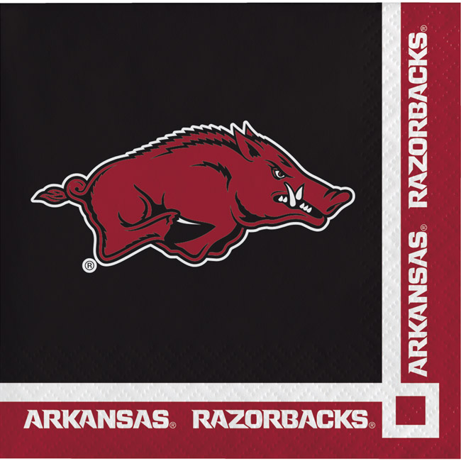 Arkansas Razorbacks Beverage Napkins: Party at Lewis Elegant Party ...