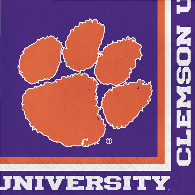 Clemson Tigers Luncheon Napkins: Party at Lewis Elegant Party Supplies ...