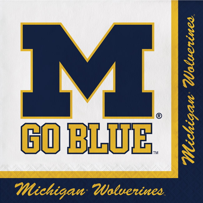 Michigan Wolverines Luncheon Napkins: Party at Lewis Elegant Party ...