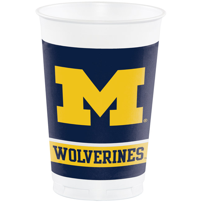 Michigan Wolverines 20oz Plastic Cups: Party at Lewis Elegant Party ...