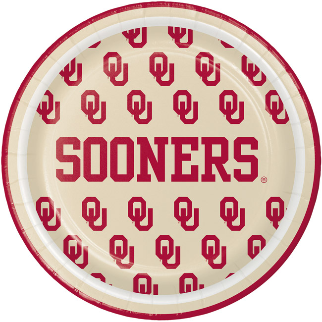 Oklahoma Sooners 7-Inch Plates: Party at Lewis Elegant Party Supplies ...