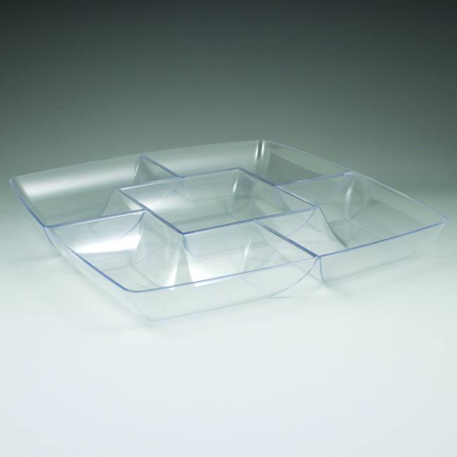 Clear Square Sectional Plastic Tray 12-inch: Party at Lewis Elegant ...