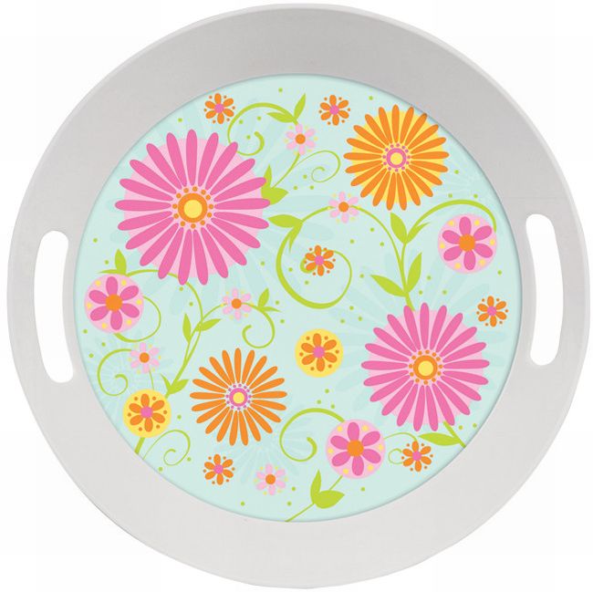 Spring Flowers 10" Round Tray w/Handles: Party at Lewis Elegant Party ...