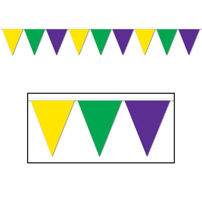 Golden Yellow, Green & Purple All-Weather Pennant Banner: Party at ...