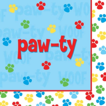 Paw-ty Time Lunch Napkins: Party at Lewis Elegant Party Supplies ...