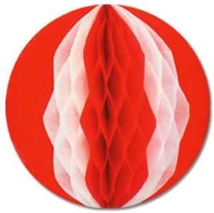 Red & White 24-inch Tissue Ball: Party at Lewis Elegant Party Supplies ...
