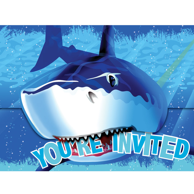 Shark Splash Invitations: Party at Lewis Elegant Party Supplies ...