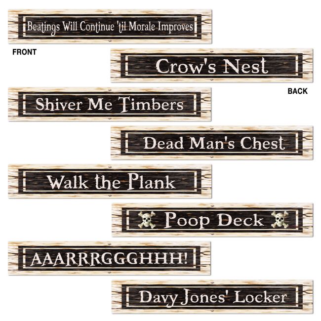 Pirate Street Sign Cutouts: Party at Lewis Elegant Party Supplies ...