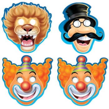 Big Top Circus Paper Masks: Party at Lewis Elegant Party Supplies ...