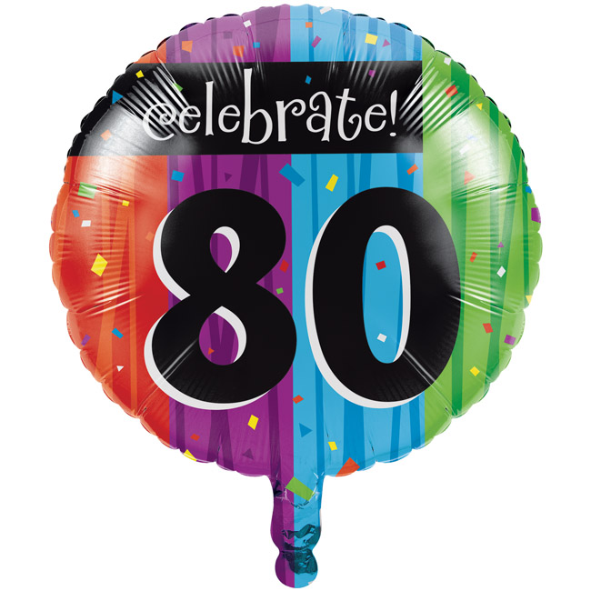 Milestone Celebration 80th Birthday Foil Balloon: Party at Lewis ...