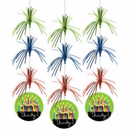 Great 30th Birthday Fireworks Hanging Danglers: Party at Lewis Elegant ...