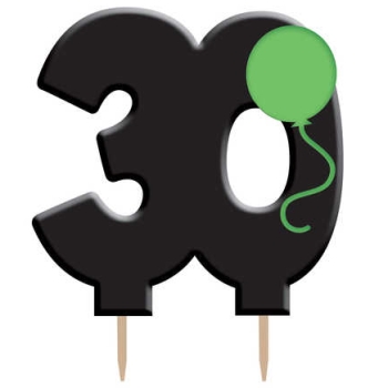 30th Birthday Numerical Candle w/Balloon: Party at Lewis Elegant Party ...
