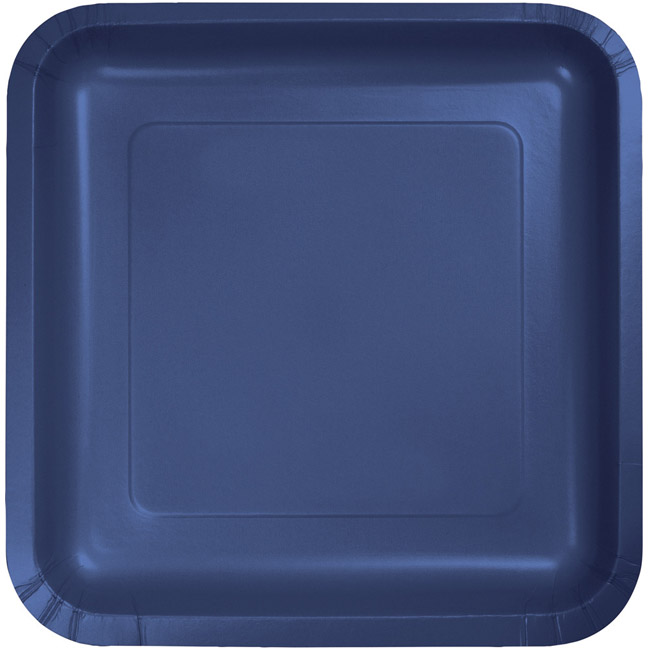 Navy Blue 9-inch Square Deep Dish Paper Plates: Party at Lewis Elegant ...