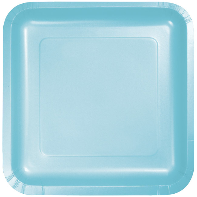 Pastel Blue 9-inch Square Deep Dish Paper Plates: Party at Lewis ...