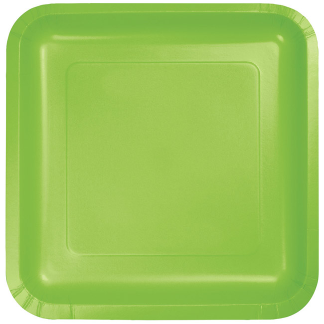 Lime Green 7-inch Square Deep Dish Paper Plates: Party at Lewis Elegant ...
