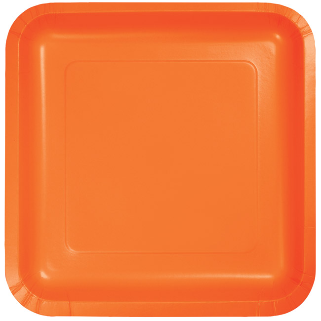 Sunkissed Orange 9-inch Square Deep Dish Paper Plates: Party at Lewis ...