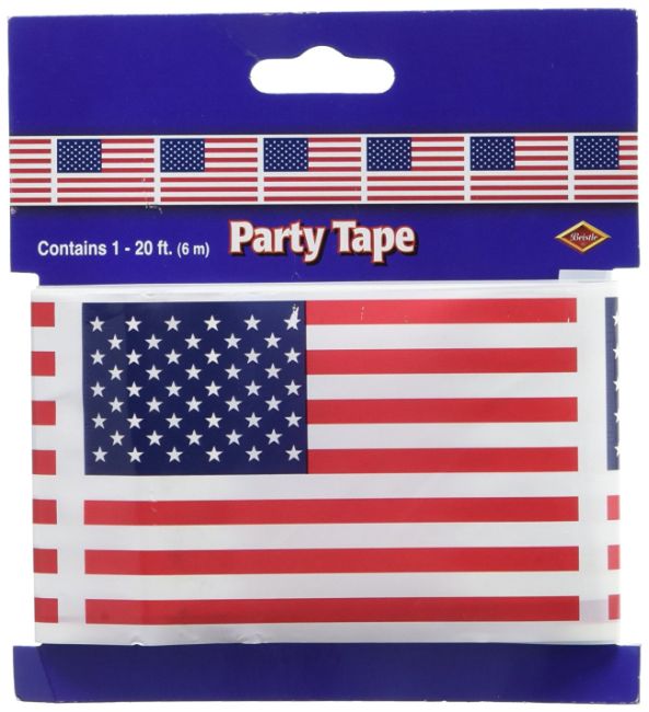 American Flag All-Weather Party Tape: Party at Lewis Elegant Party ...