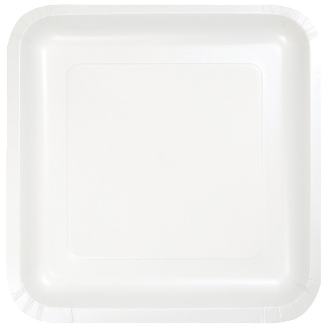 White 9-inch Square Deep Dish Paper Plates: Party at Lewis Elegant ...