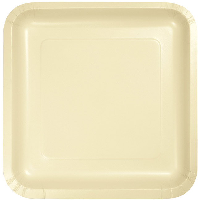 Ivory 9-inch Square Deep Dish Paper Plates: Party at Lewis Elegant ...