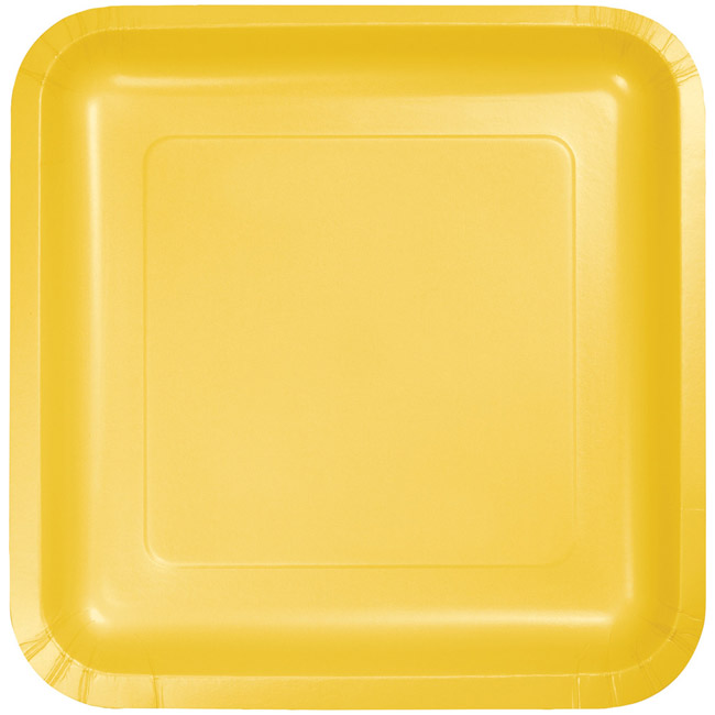 School Bus Yellow 9-inch Square Deep Dish Paper Plates: Party at Lewis ...