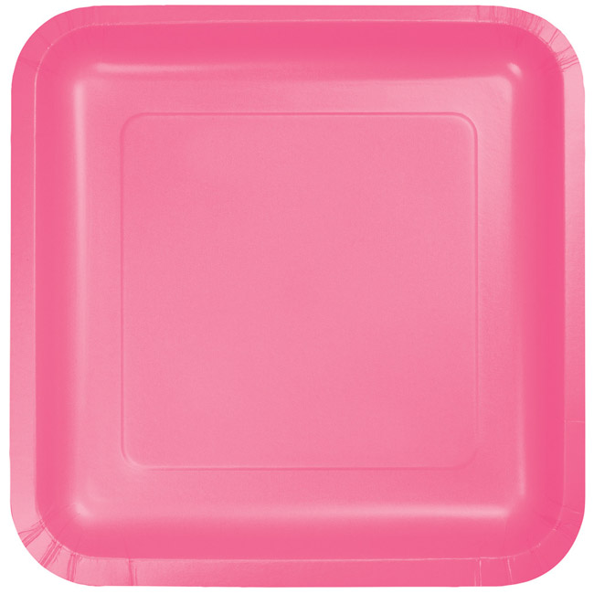 Candy Pink 7-inch Square Deep Dish Paper Plates: Party at Lewis Elegant ...