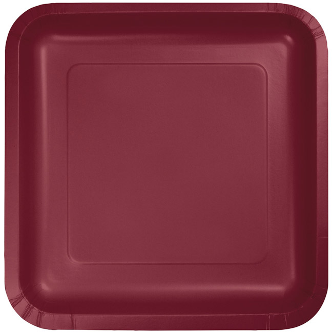 Burgundy 7-inch Square Deep Dish Paper Plates: Party at Lewis Elegant ...