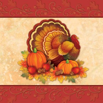 Thanksgiving Scroll 3-Ply Lunch Napkins: Party at Lewis Elegant Party ...