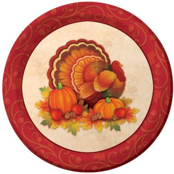Thanksgiving Scroll 9-inch Plates: Party at Lewis Elegant Party ...