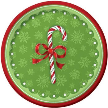 Candy Cane Bliss 7-inch Plates: Party at Lewis Elegant Party Supplies ...