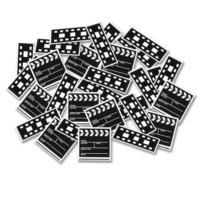 Movie Set Clapboard & Filmstrip Printed Confetti: Party at Lewis ...