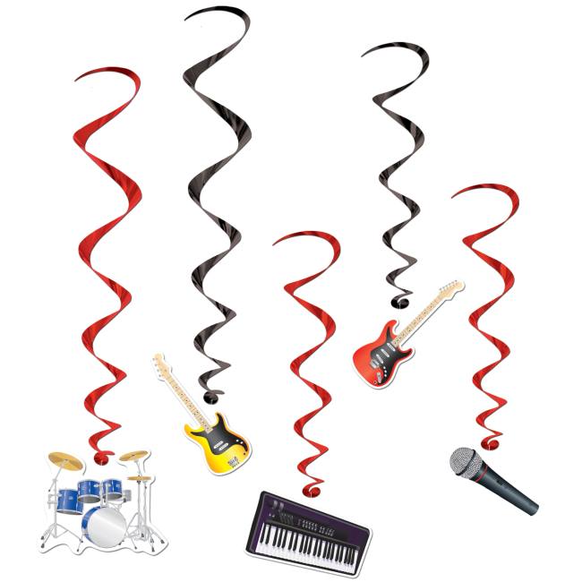 Rock N Roll Band Instruments Hanging Whirl Decorations #1: Party at ...