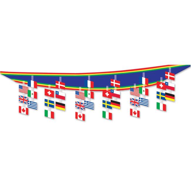 International Flag Ceiling Decor.: Party at Lewis Elegant Party ...
