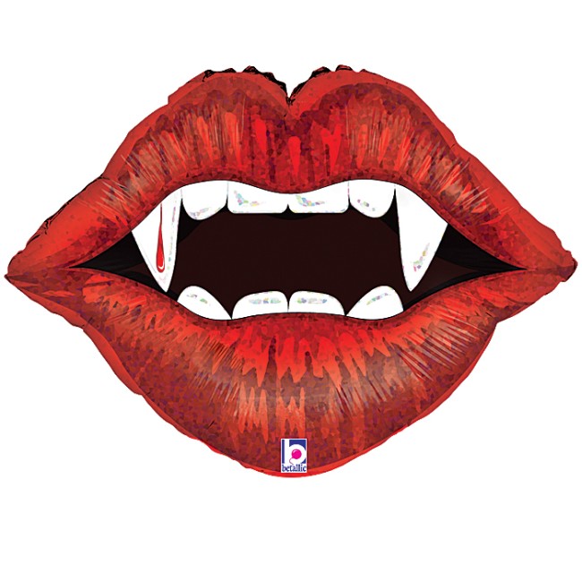 Vampire Teeth and Lips 30-inch Foil Balloon: Party at Lewis Elegant ...