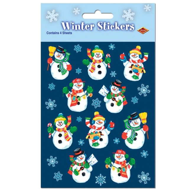 Snowman Plus-Pak Stickers: Party at Lewis Elegant Party Supplies ...