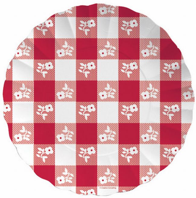 Red Gingham 11-inch Paper Bowl: Party at Lewis Elegant Party Supplies ...