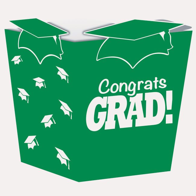 School Colors Graduation Treat Box Green: Party at Lewis Elegant Party ...