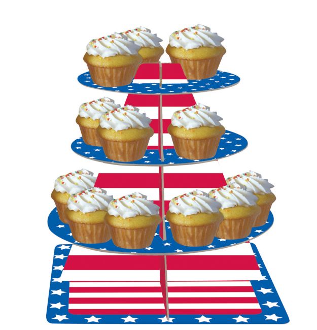 Patriotic Stars & Stripes Tiered Server: Party at Lewis Elegant Party ...