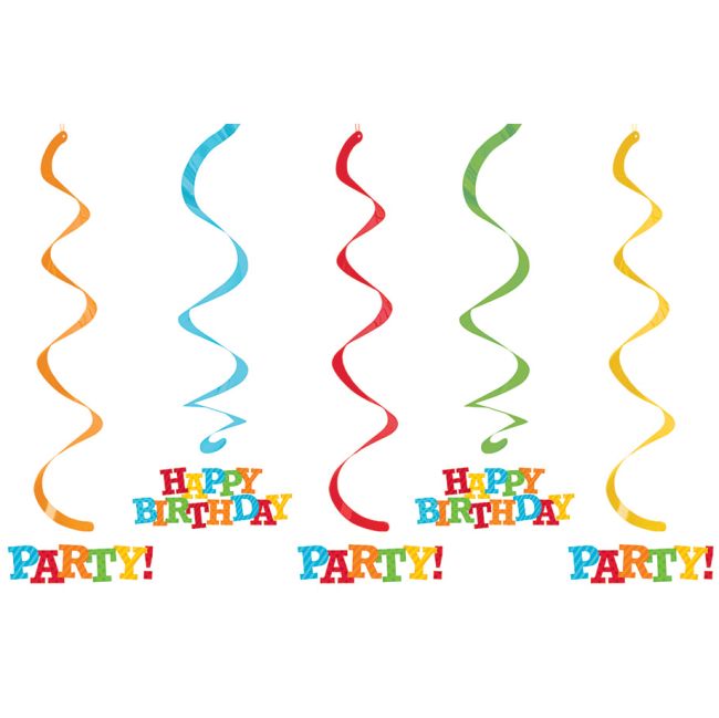 Happy Birthday Stripes Hanging Danglers: Party at Lewis Elegant Party ...