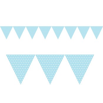 Pastel Blue w/Dots Paper Flag Banner: Party at Lewis Elegant Party ...